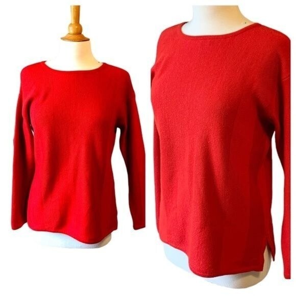 Vintage | Sweaters | Vintage Red Wool Blend Scoop Neck Sweater Large ...